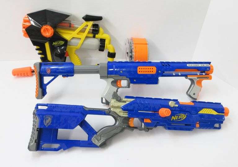 Nerf N-strike raider rapid fire CS-35 blaster, Nerf longstrike CS-6 ...