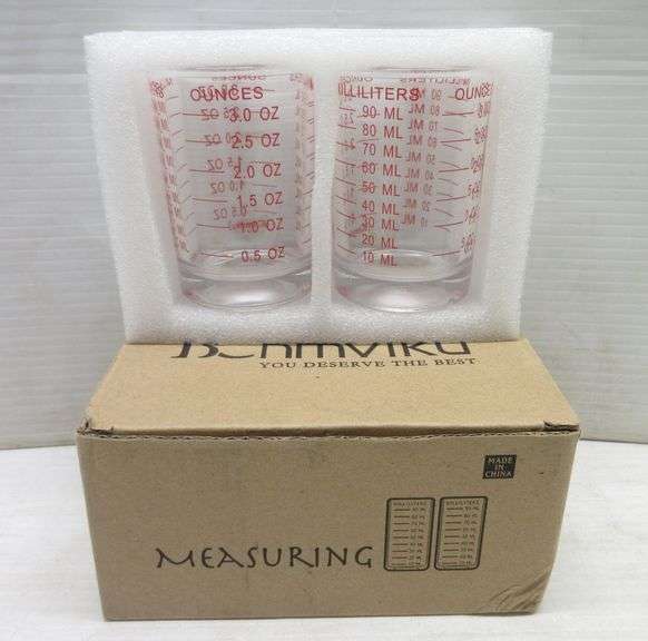 (2) Ounce measuring glasses, NIB - Albrecht Auction Service