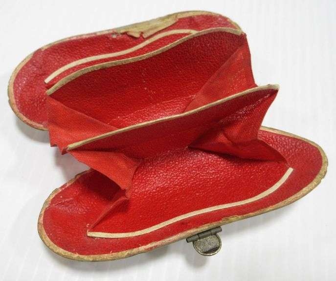 Antique mother of pearl clam shell coin and currency purse, original ...