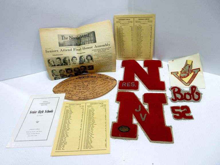 1950's Flint Northern High School graduation and football collectibles ...