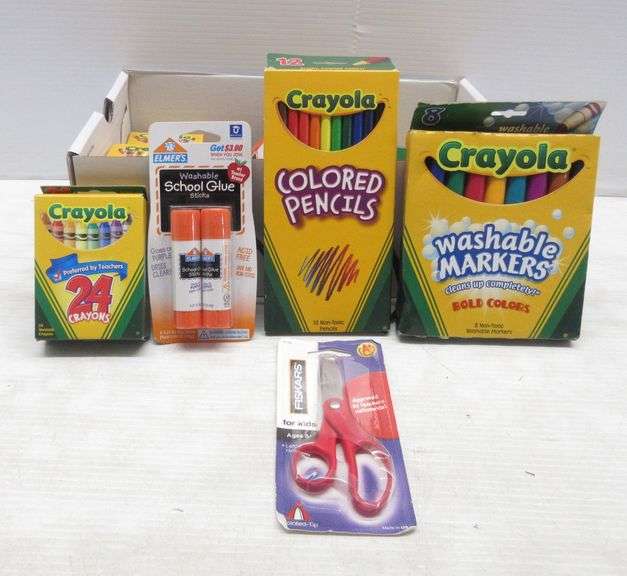 Crayola School Supplies, includes: (6) Packs of 24-count crayons, (2 ...
