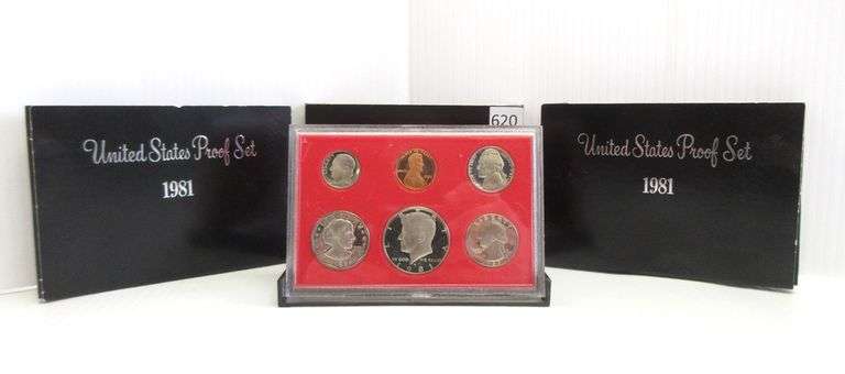 (3) 1981-S US proof sets, 18 total deep cameo coins, includes Susan B ...