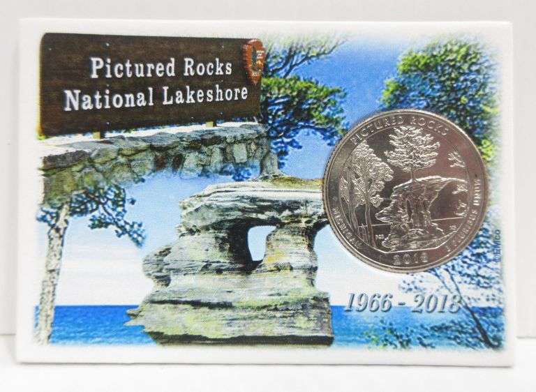 2018-P Pictured Rock Michigan quarter, new - Albrecht Auction Service