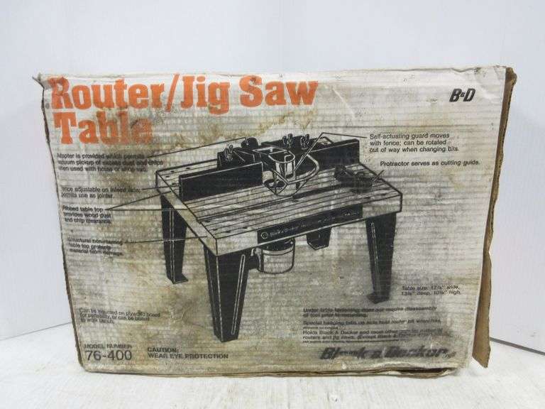 Black & Decker router/jigsaw table, never out of box, box damaged from storage - Albrecht ...