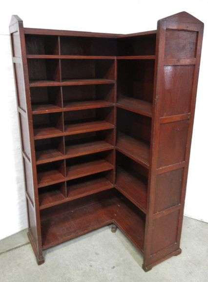 L-Shaped corner shelf unit, approx. 29"W x 23"D x 51"H, good to fair ...