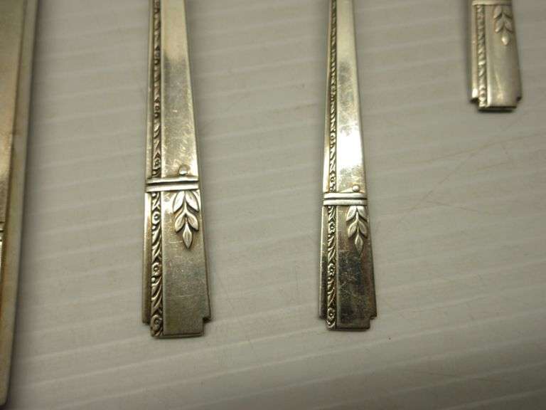 Large set of Prestige plate silverware with serving pieces and box, 14 ...