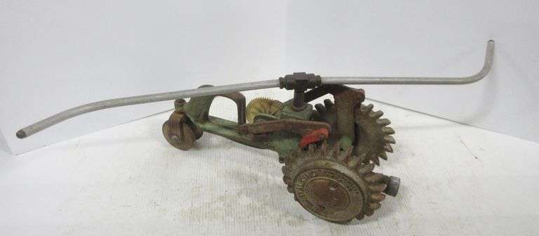 Antique walking tractor lawn sprinkler, B3 and A5, cast iron, heavy, 31 ...