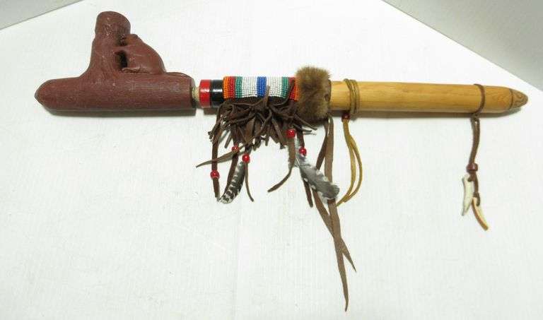 Native American Beaver pipestone pipe 20"L, very nice - Albrecht ...