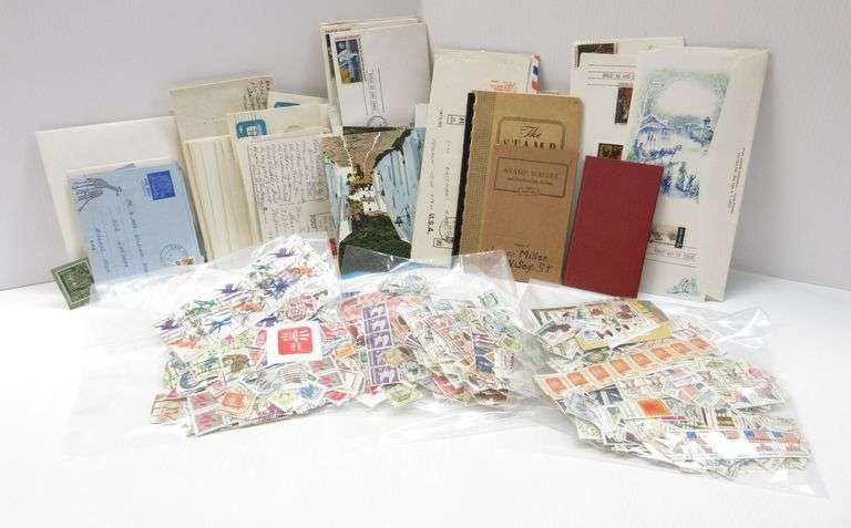 Postal items, mostly US, 3-bags of loose stamps, some First Day Covers ...