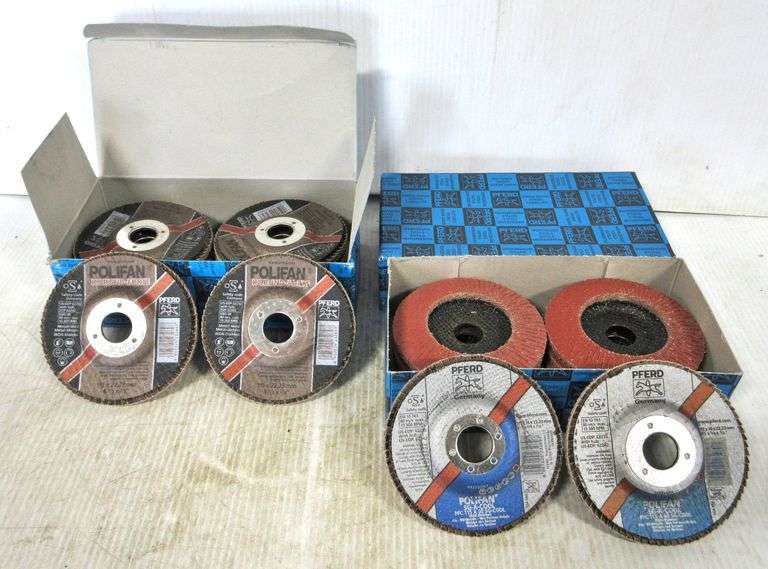 (20) 60-Grit flap discs, Pferd Brand, 4 1/2"Dia, 7/8" mounting hole ...