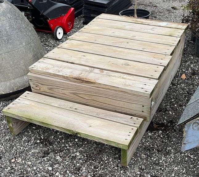 Trailer/porch steps, 2x6 treated lumber, 36"W x 65"D x 17"H to top ...