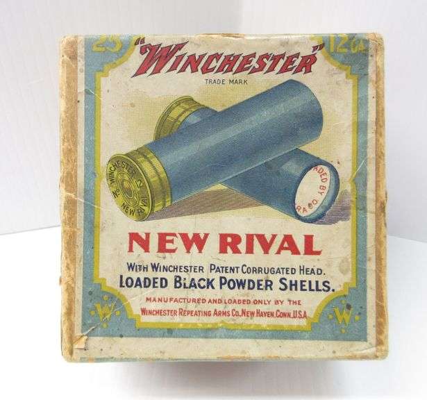 Vintage Winchester "New Rival" blue shell box, empty - Albrecht Auction ...
