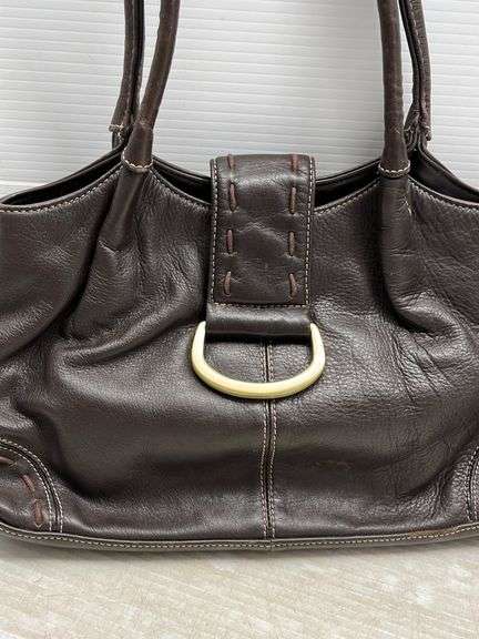 (2) Purses by Bass & Company, 9" x 13", all real leather, 1- Black and ...
