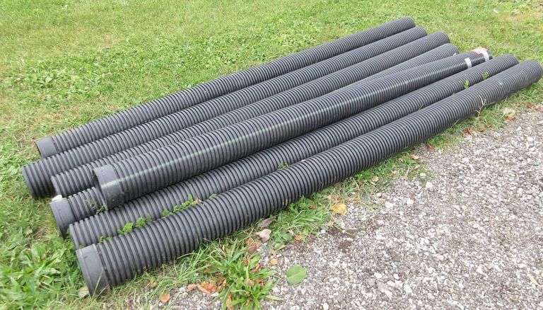 (7) 6" Double wall tile pipe pieces, approx. 10'L - Albrecht Auction ...