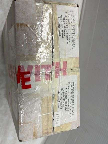 Set of (6) Suffolk Studio glass large dolphin stem glasses, made by ...