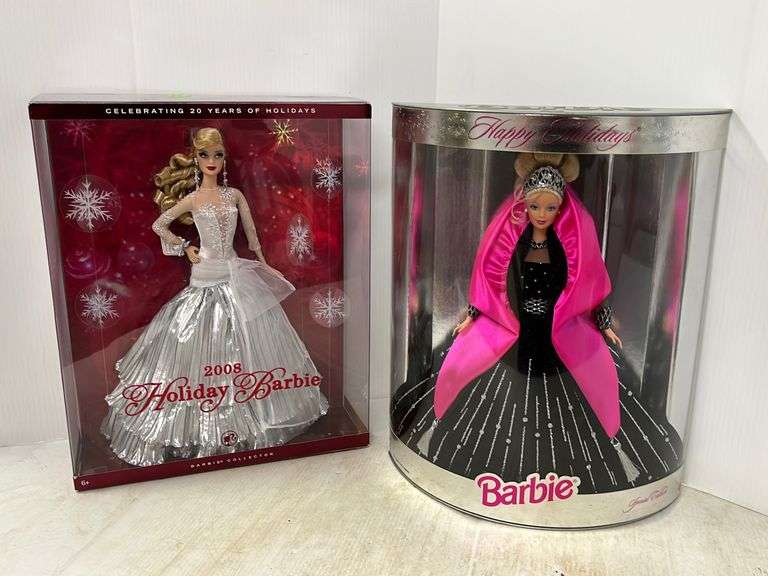 (2) Holiday Barbies, include: 1998 Happy Holidays Special Edition, and ...