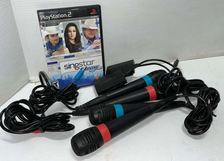 (4) Singstar microphones with connectors, for Sony Playstation 2 with ...