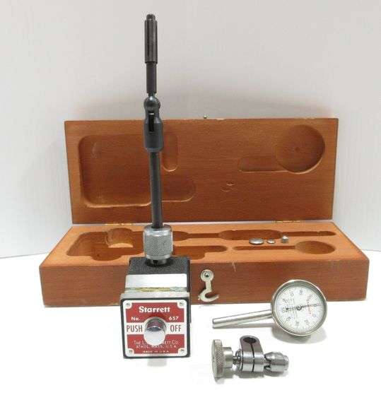 Starrett No. 657 magnetic, adjustable indicator base, and Starrett ...