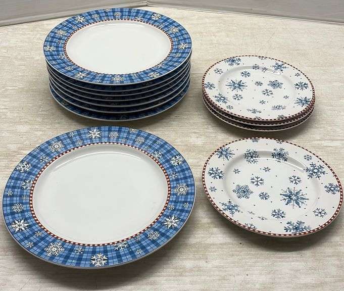 12-Piece Dinnerware, Debbie Mumm snowflake sakura, includes: 8- 11 ...