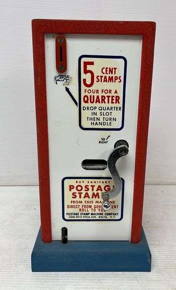 Older USPS postage stamp vending machine by "Postage Stamp Machine Co ...