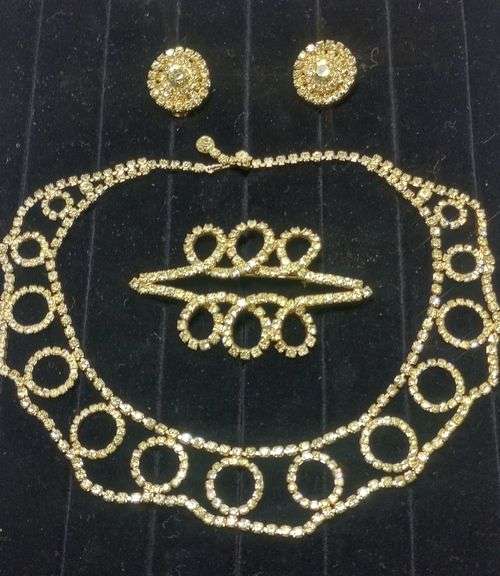 Super rare Hattie Carnegie 3-piece jewelry set from 1950s, 100% ...