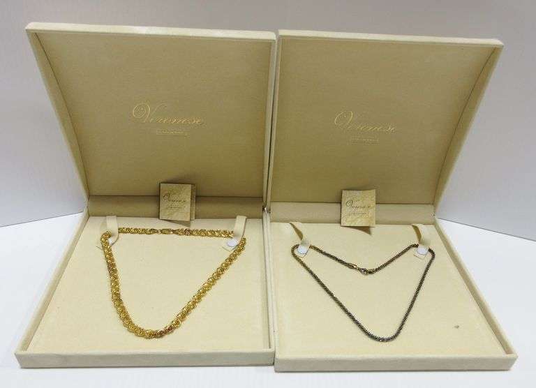 (2) 18K gold and sterling silver bonded chains, late 1990s Veronese ...
