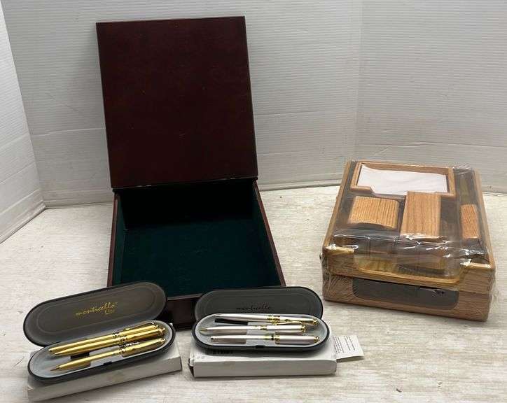 (2) Stationary Sets, with (2) Monticello Pen/Pencil Sets, up to 9"W ...