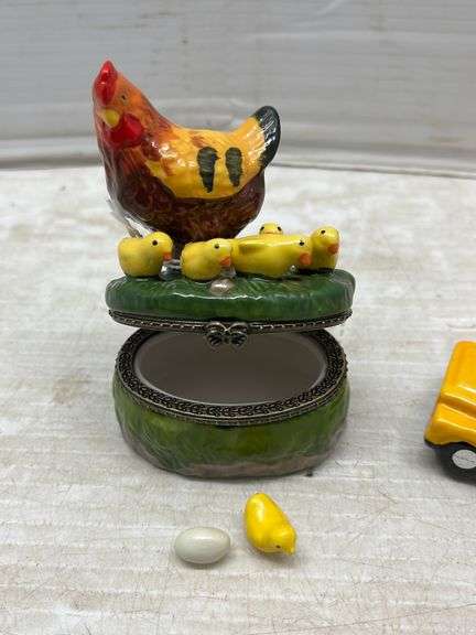 School bus hinge box, (3) Monkey hinge box, Chicken hinge box, lamb on ...