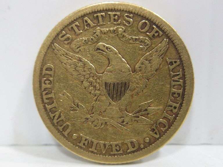 Genuine Coronet US $5 Gold Piece, solid gold coin, nice, fine ...