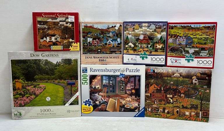 (7) Jigsaw Puzzles, sizes ranging from 500 to 1,000, several have large ...