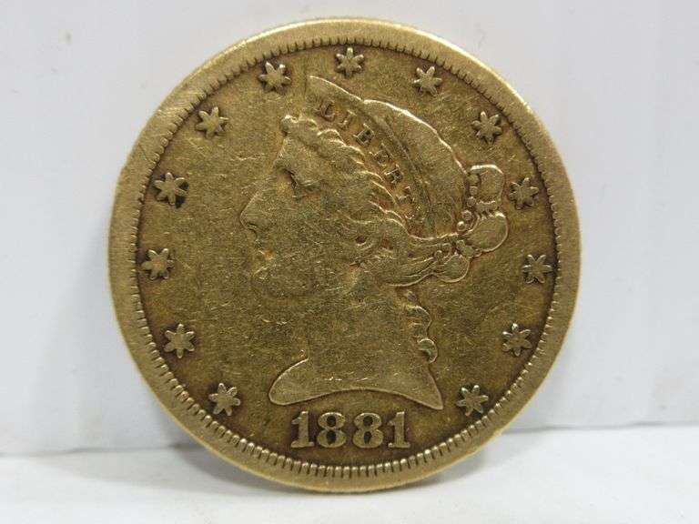 Genuine Coronet US $5 Gold Piece, solid gold coin, nice, fine ...