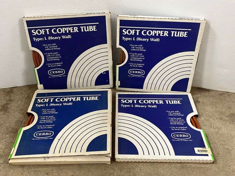 (4) Boxes of 3/8" copper tubing, heavy wall, open boxes, total length ...