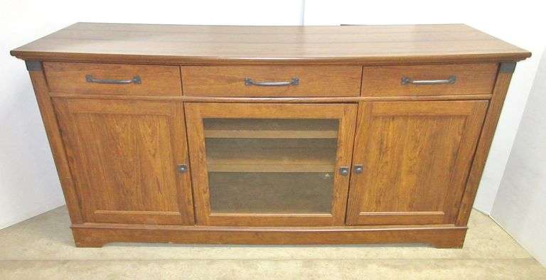 Sauder credenza Carson Forge collection from Art Van, has three drawers ...