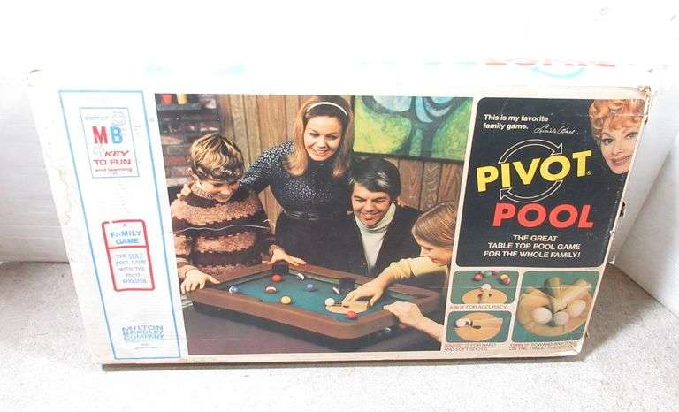 Milton Bradley 1970's Pivot pool game in original box with (3 ...