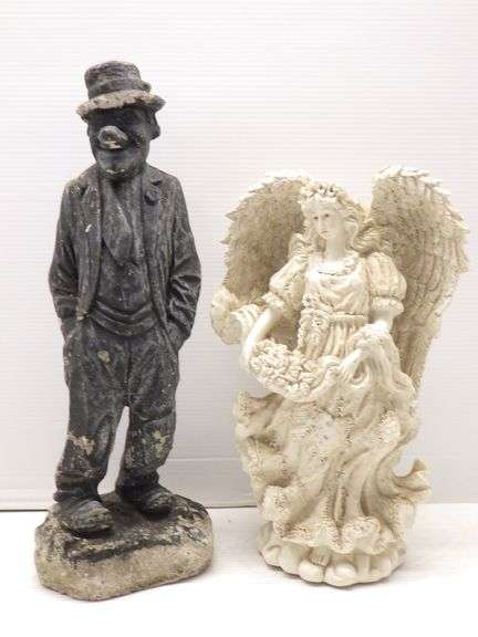 Angel and an Old Man Statue, up to 18"H, man has chip - Albrecht ...