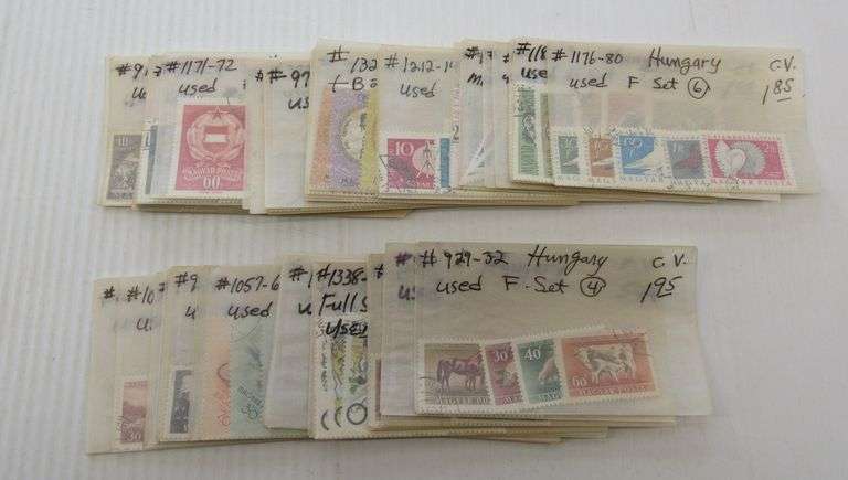 (60) Wax paper envelopes of older stamps from Hungary, most envelopes ...