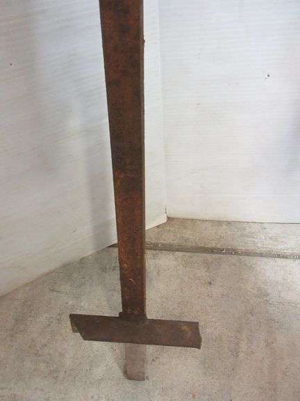 Antique cast iron sign post/hanger, have finials on top, 49"W x 75"H ...