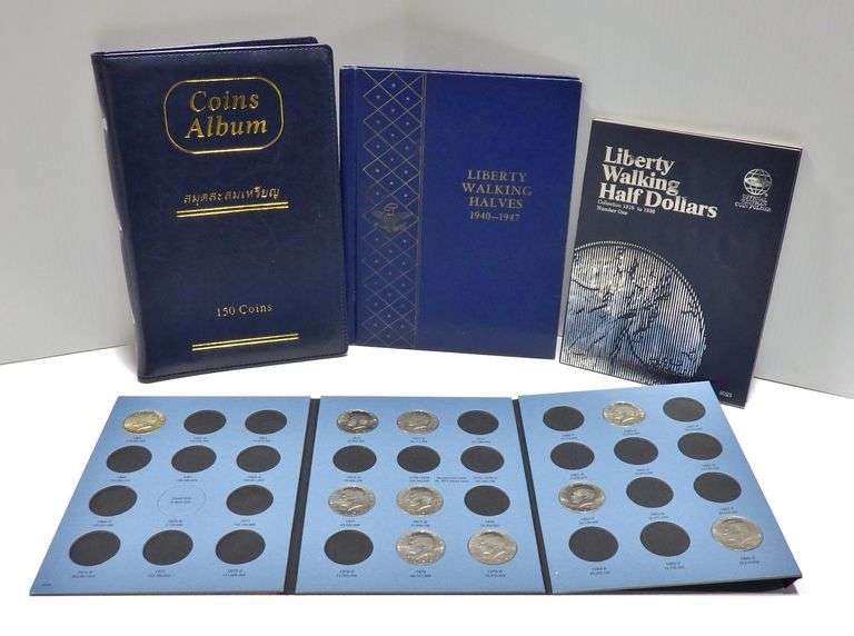 (4) Coin albums with 10 Kennedy silver half dollars - Albrecht Auction ...