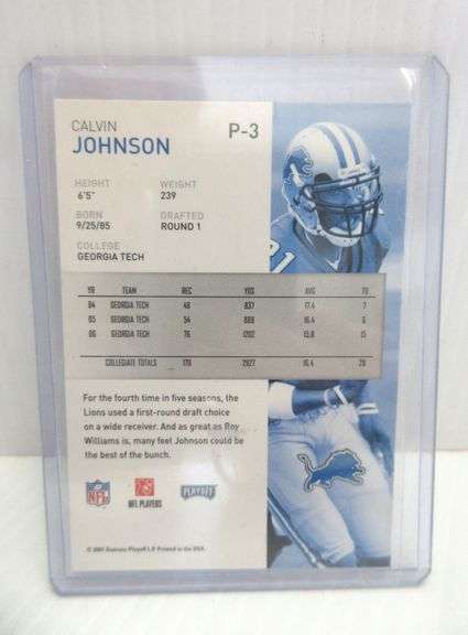 (3) Calvin Johnson Rookie Cards, Detroit Lions, Hall of Famer ...