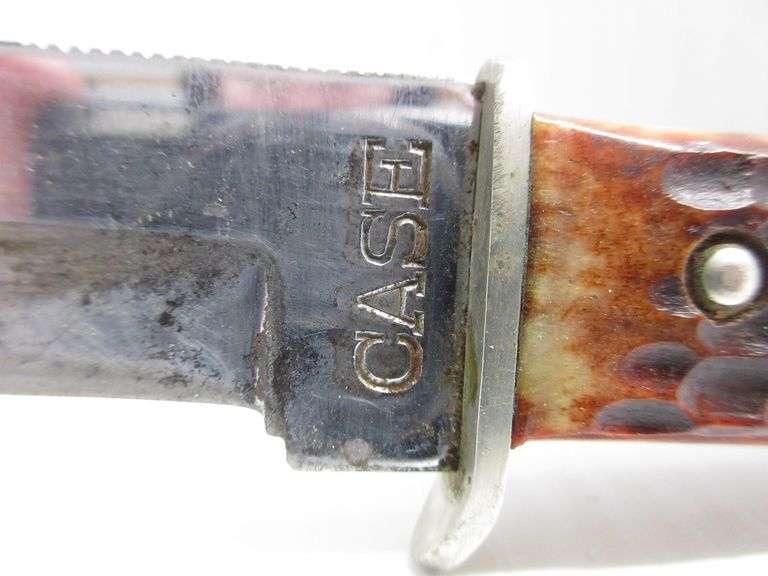 Case fixed blade knife and leather sheath, Blade- 5"L, Overall- 9"L ...