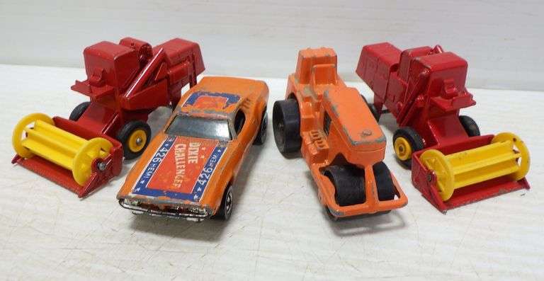 Matchbox/diecast toys, include: (2) Claas combines, power roller, and a ...