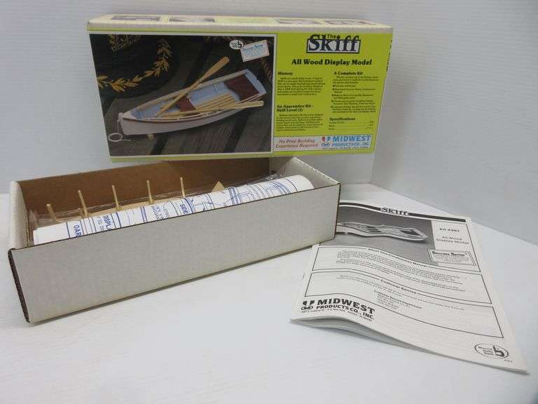 The Skiff model boat, all wood display model kit, no. 967, new, box has ...