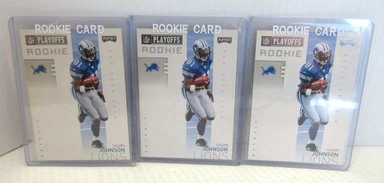 (3) Calvin Johnson Rookie Cards, Detroit Lions, Hall of Famer ...