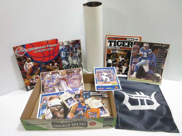Detroit Tiger, Piston, and Lions paper goods - Albrecht Auction Service