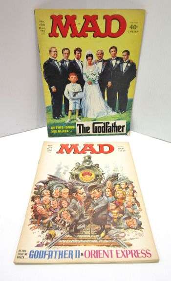 MAD magazine Dec. 1972 The Godfather cover, No. 155; MAD magazine Oct ...