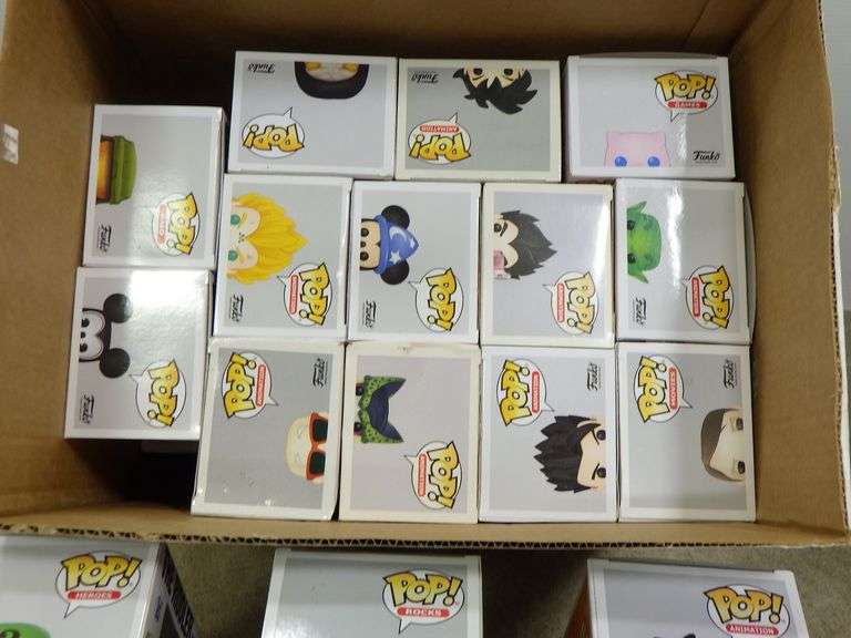 (32) Funko Pop toys, includes: Elton John, Dragon Ball Z, Pokemon, and ...