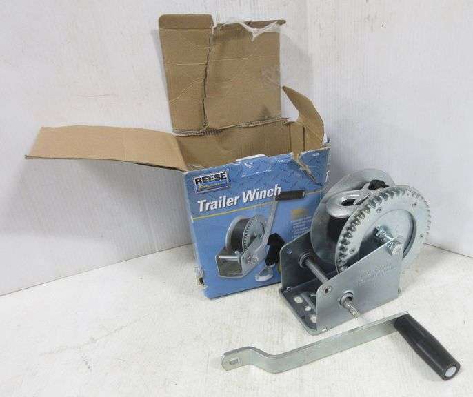 Reese trailer winch, 1,500 lb. capacity, 20' strap and hook, never used ...