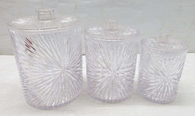 (3) Older Lucite Canister, up to 7"H - Albrecht Auction Service