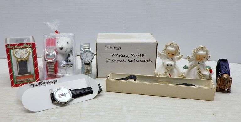 (7) Older wrist watches, include: Disney Mickey Mouse channel ...