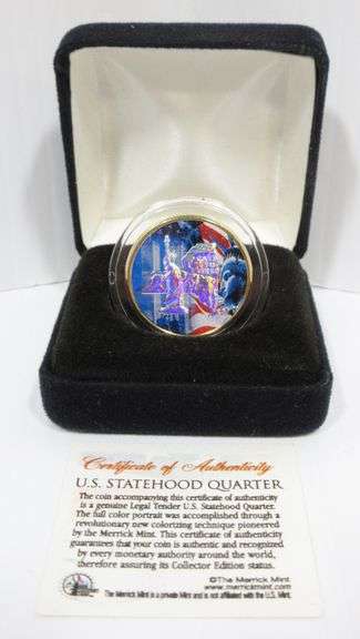 2001-P New York statehood quarter, colorized Merrick mint, new ...